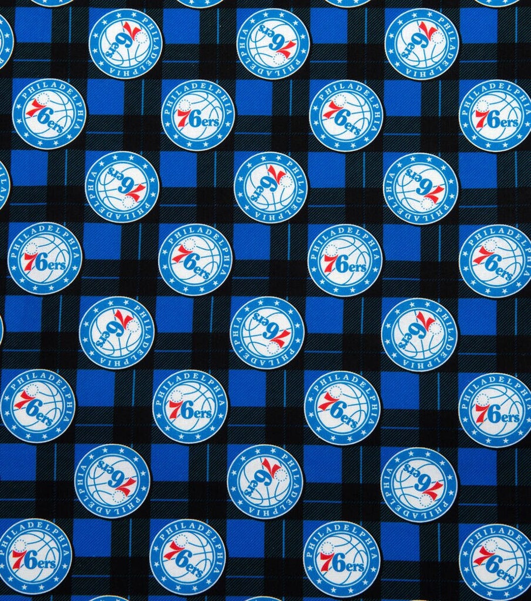 New NBA PHILADELPHIA 76ERS Plaid Print 100% Cotton Fabric, You Choose ...