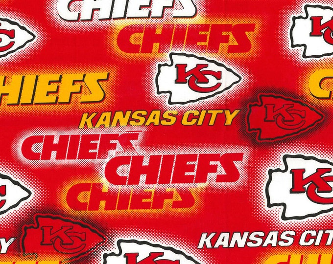 NFL KANSAS CITY Chiefs Mickey Mouse Print 2 Football 100% Cotton Fabric ...