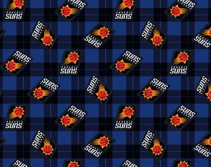 New NBA PHOENIX SUNS Plaid Print 100% Cotton Fabric, You Choose Size ...