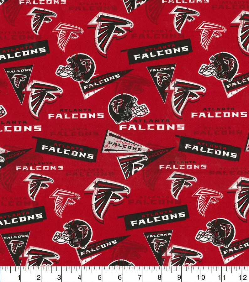 NFL ATLANTA FALCONS Vintage Retro Print Football 100% Cotton - Etsy