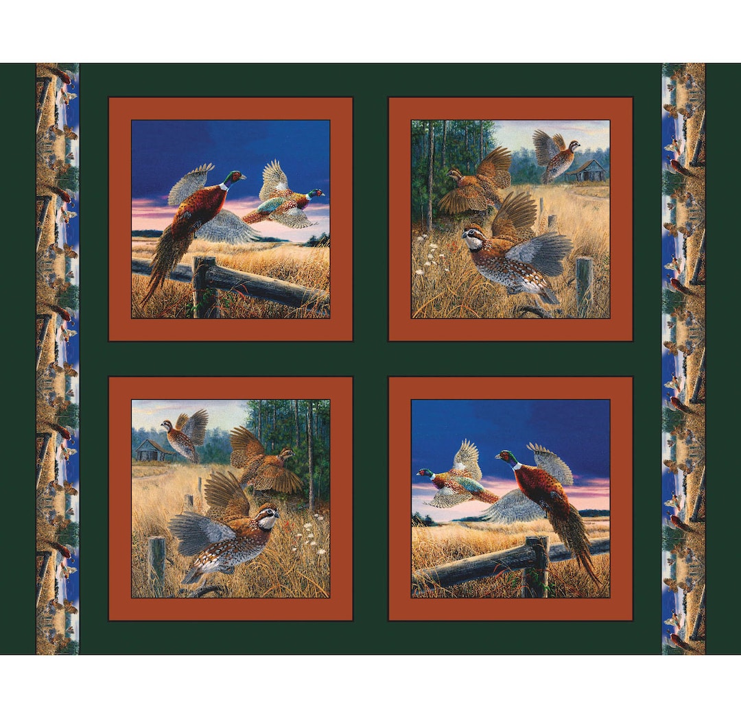 New Wild BIRDS BEAUTIFUL PHEASANTS 100% Cotton Pillow Panels - 4 Panels ...