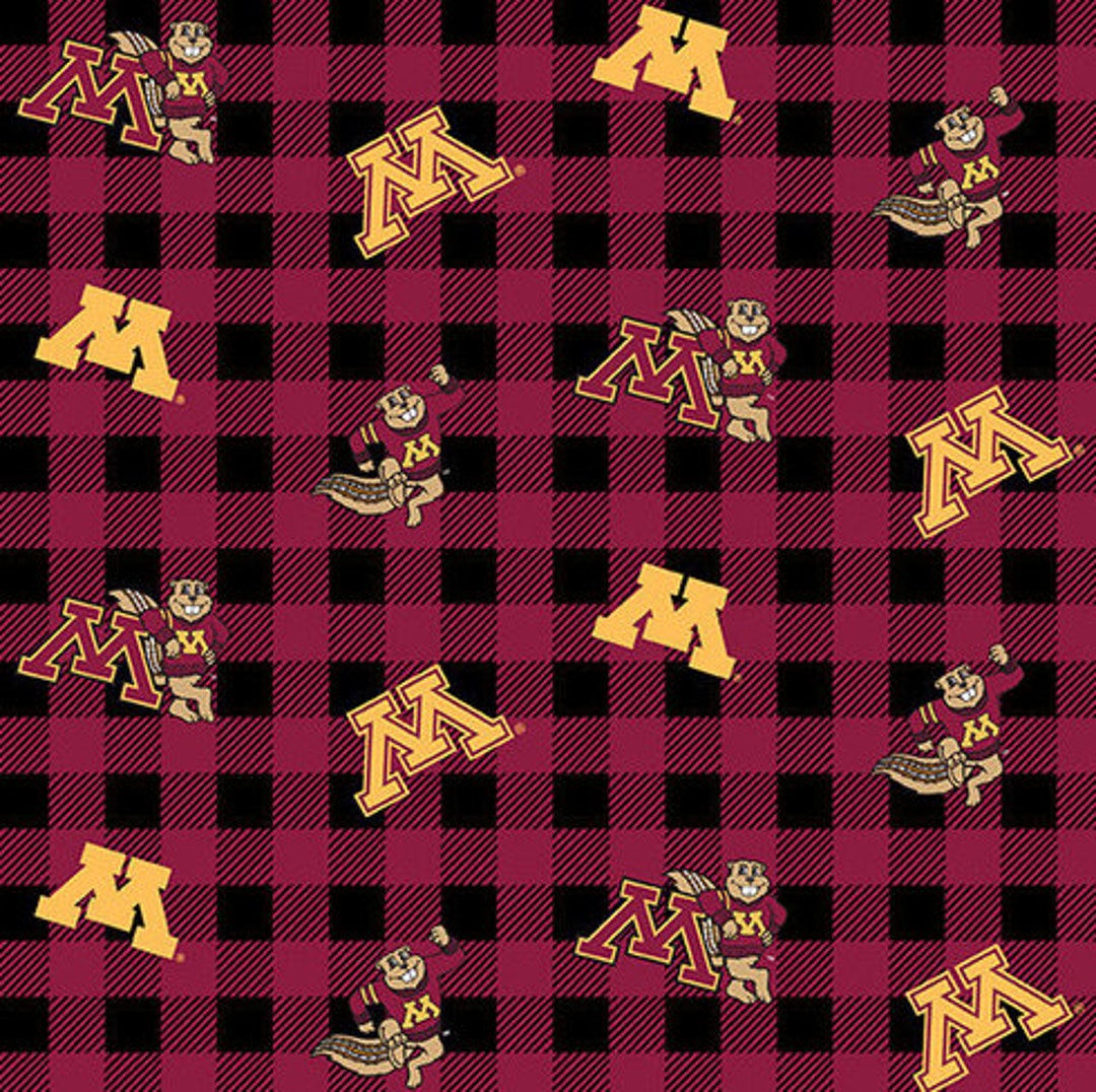 NCAA MINNESOTA GOPHERS Mini Plaid 100% Cotton Fabric Material You ...