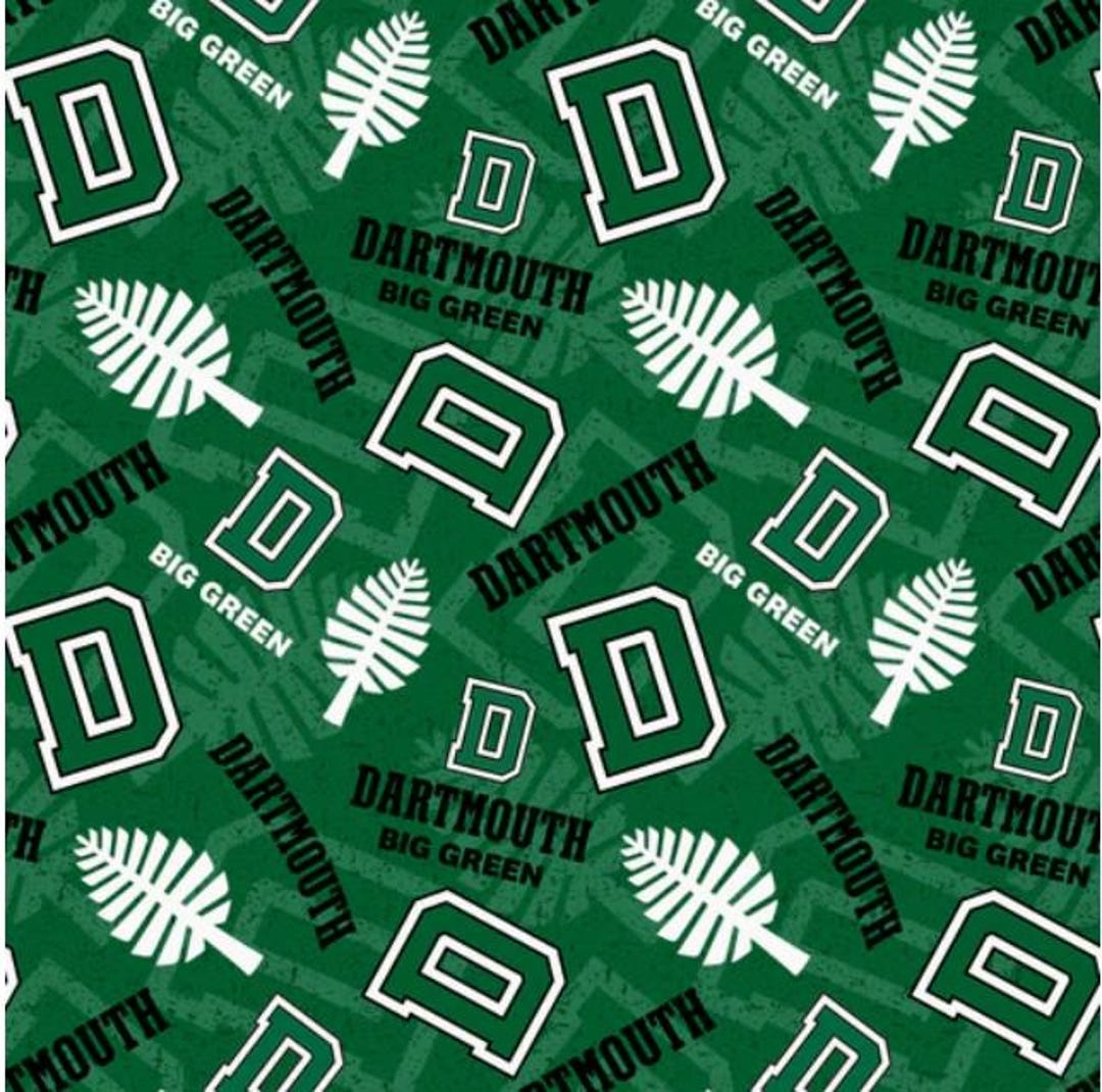 NCAA DARTMOUTH College Big GREEN Watermark Print Football 100% Cotton ...