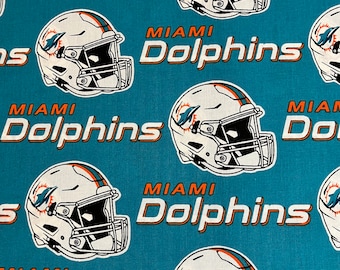 NFL MIAMI DOLPHINS Football 100% Cotton Fabric Material You Choose ...