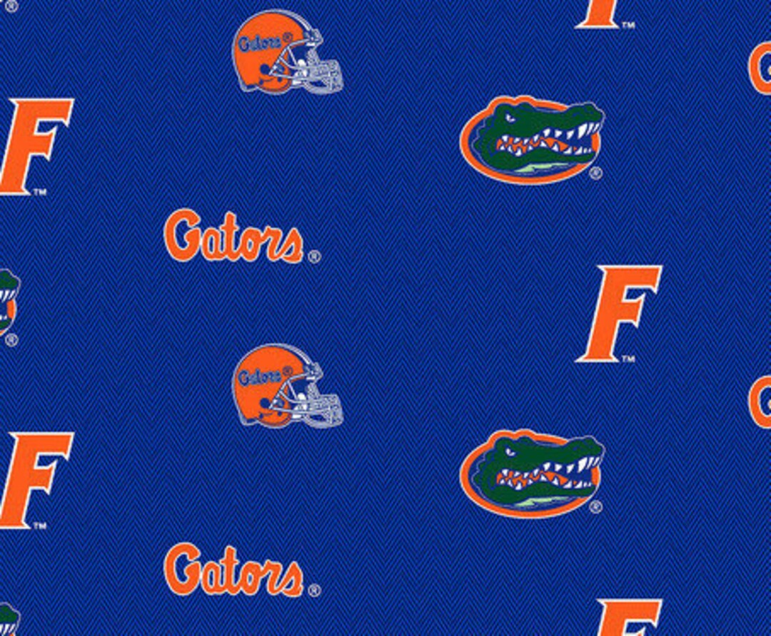 NCAA University of FLORIDA GATORS Allover Herringbone Print Football ...