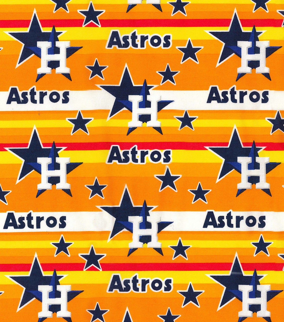 MLB HOUSTON ASTROS Striped Print Baseball 100% Cotton Fabric - Etsy