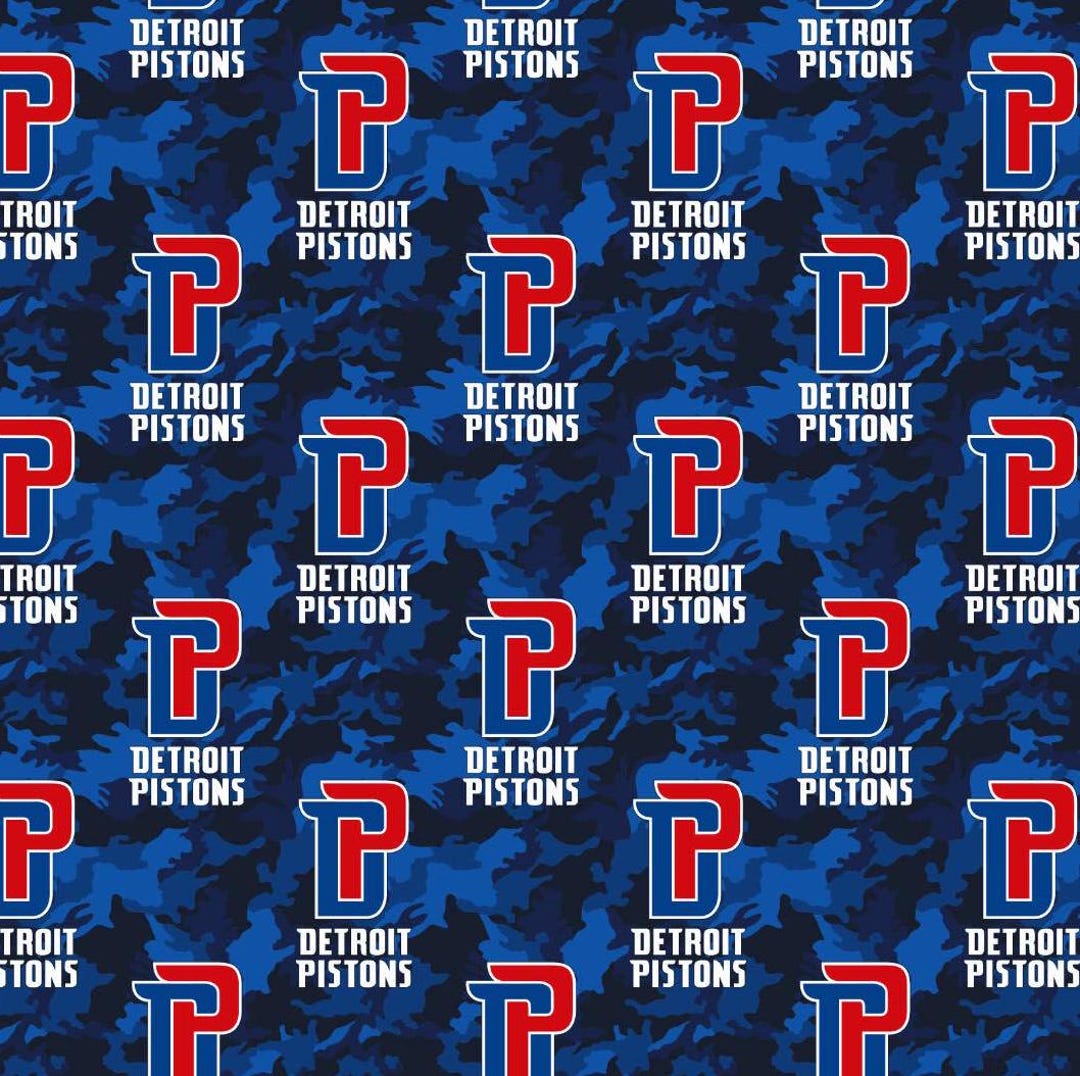 New NBA DETROIT Pistons Camo Print 100% Cotton Fabric, You Choose the ...