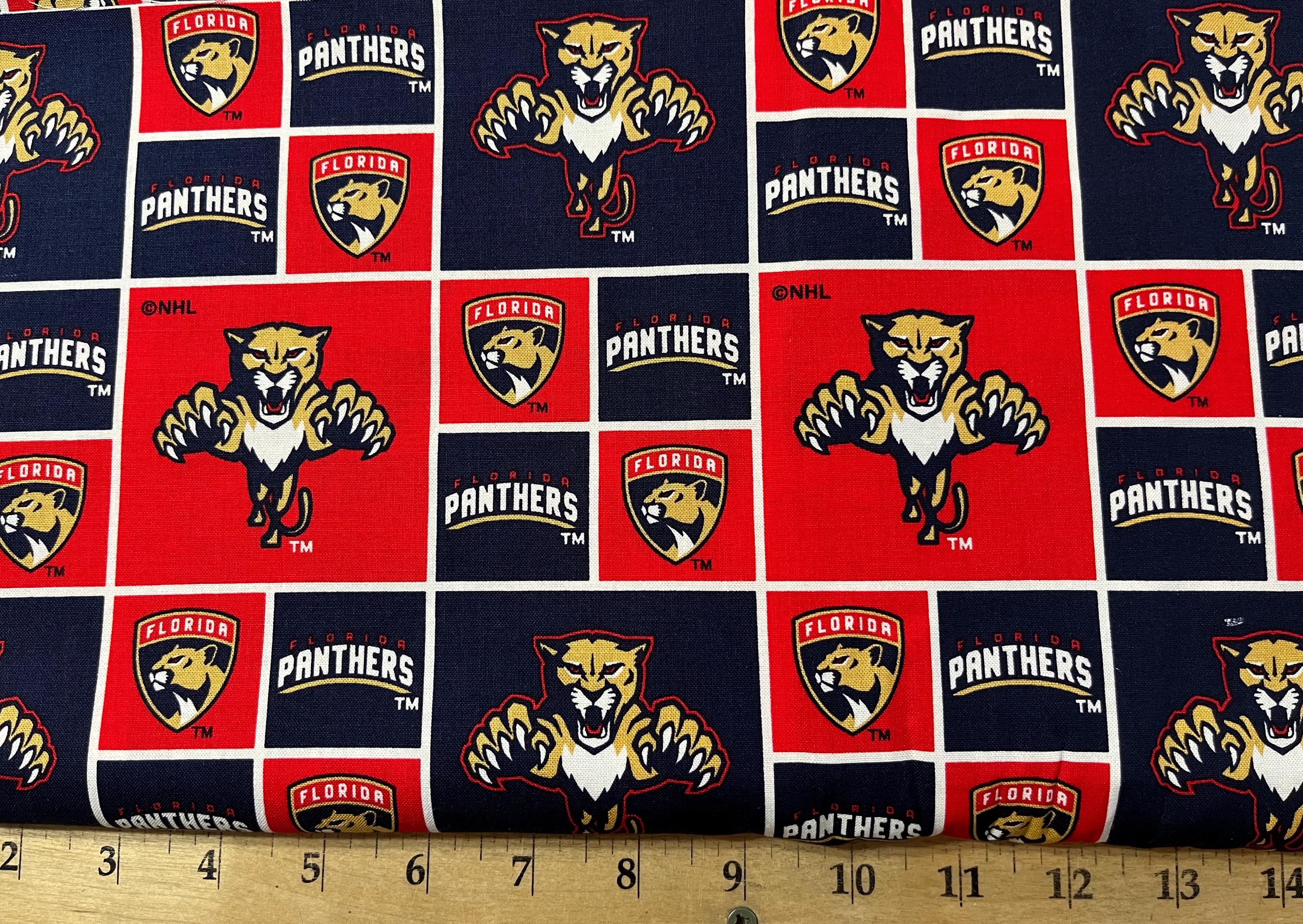 NHL FLORIDA PANTHERS Hockey 100% Cotton Fabric Material You Choose ...