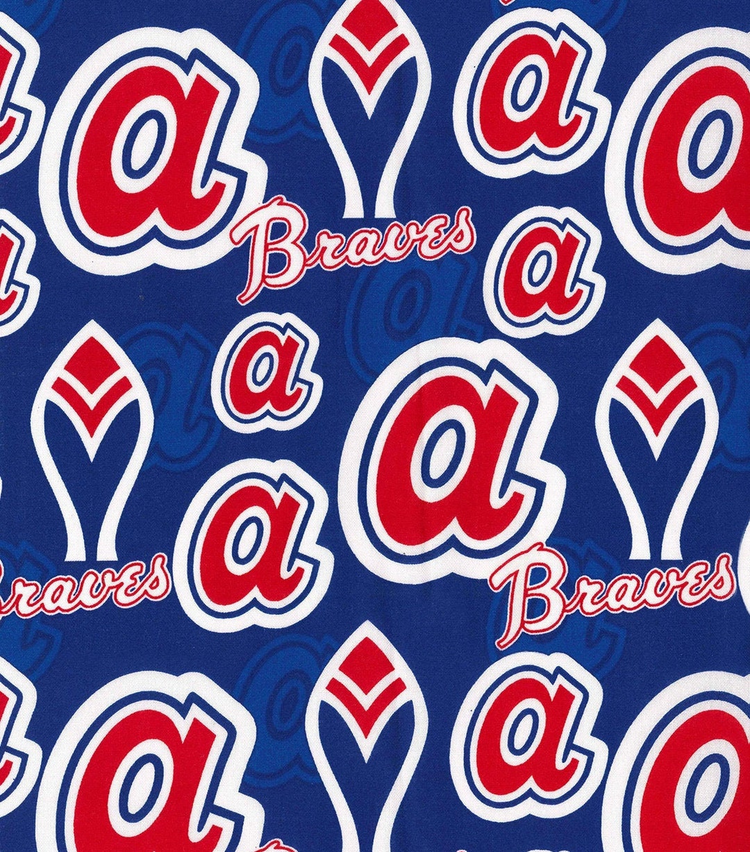 MLB ATLANTA BRAVES Hall of Fame Print Baseball 100% Cotton Fabric ...