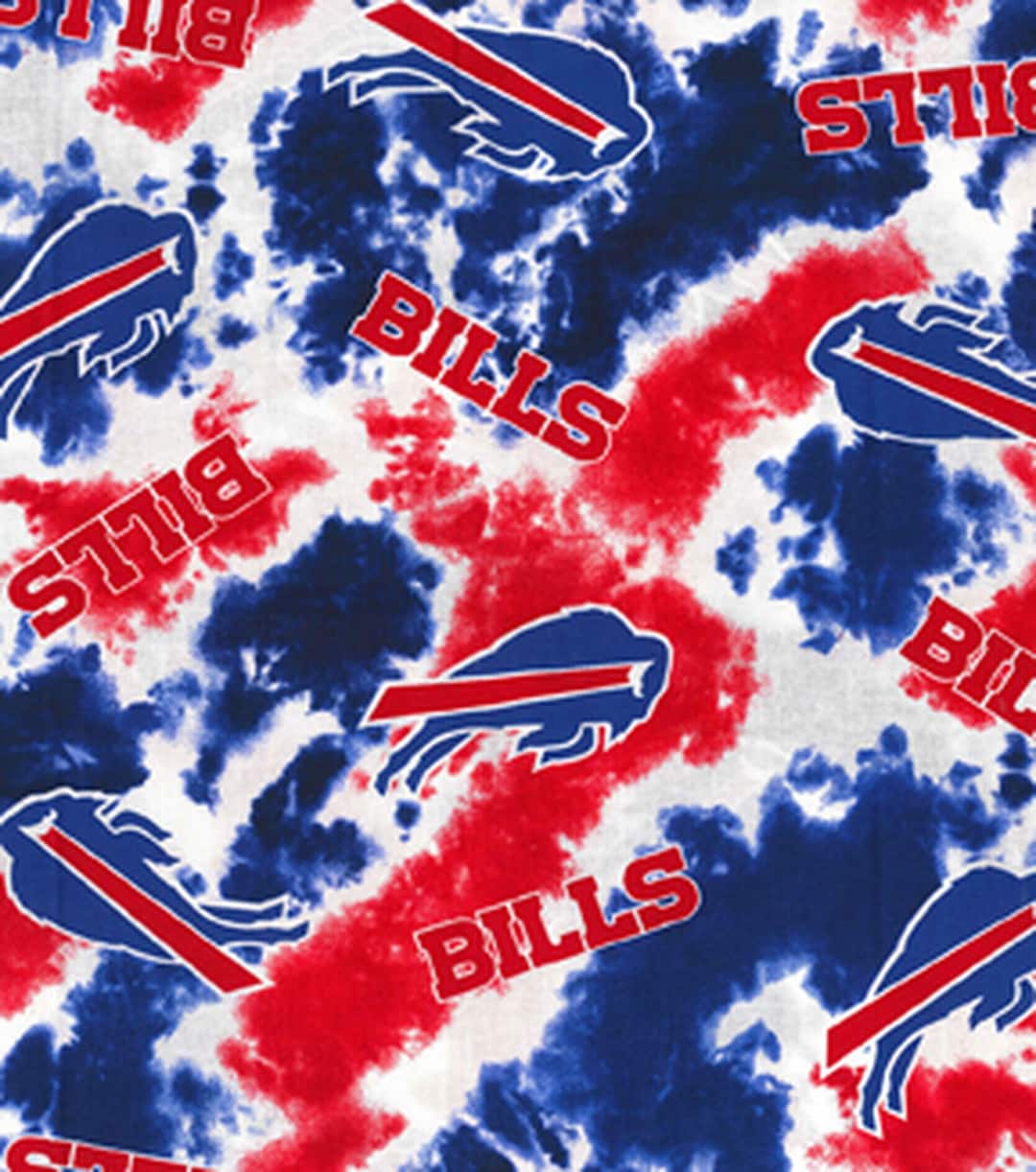 NFL BUFFALO Bills Tie Dye Print Football 100% Cotton Fabric Licensed ...