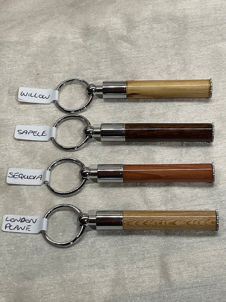 Handmade Wooden Keyring Pen - Etsy UK