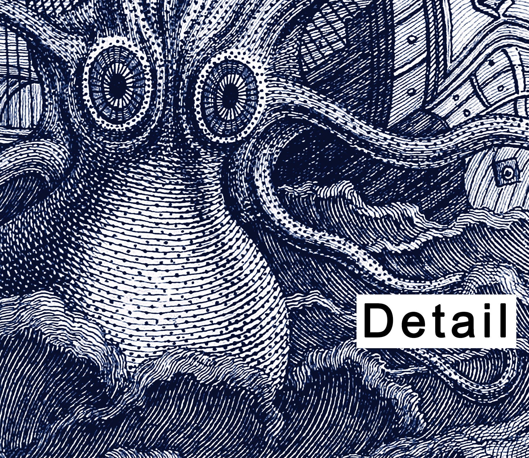 Colossal Octopus, Squid Vintage Illustration Digital Print, Nautical ...