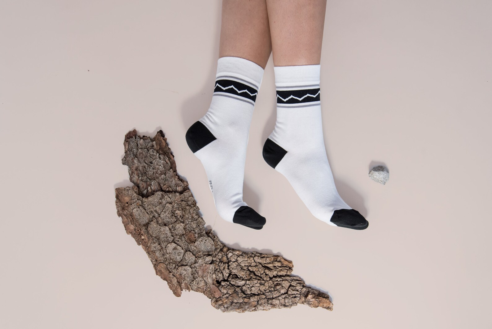 White Retro Look Socks / Urban Hiker Cotton Socks / Casual - Etsy