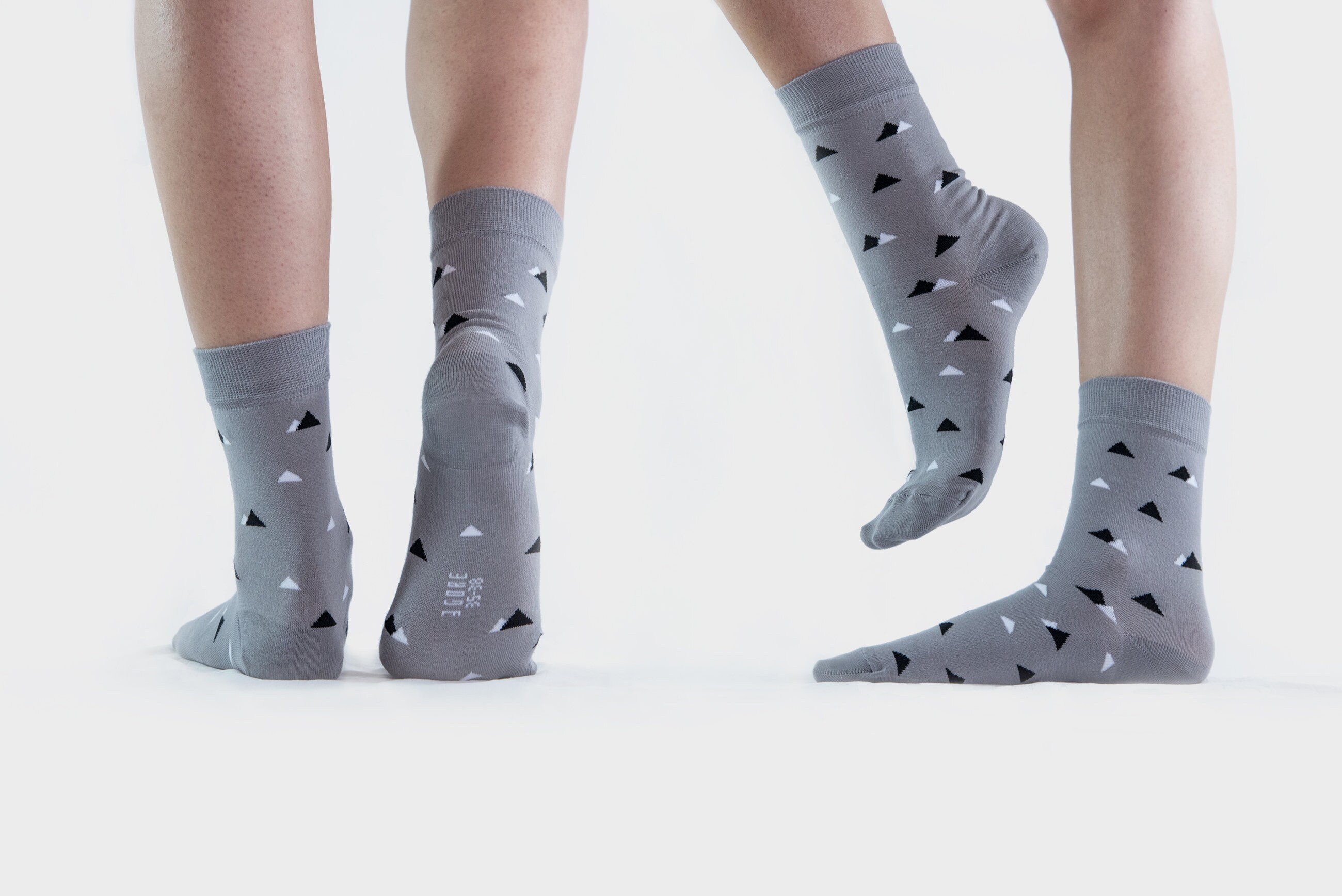 Gray Triangle Pattern Socks: Urban Hiker Cotton Blend - Etsy