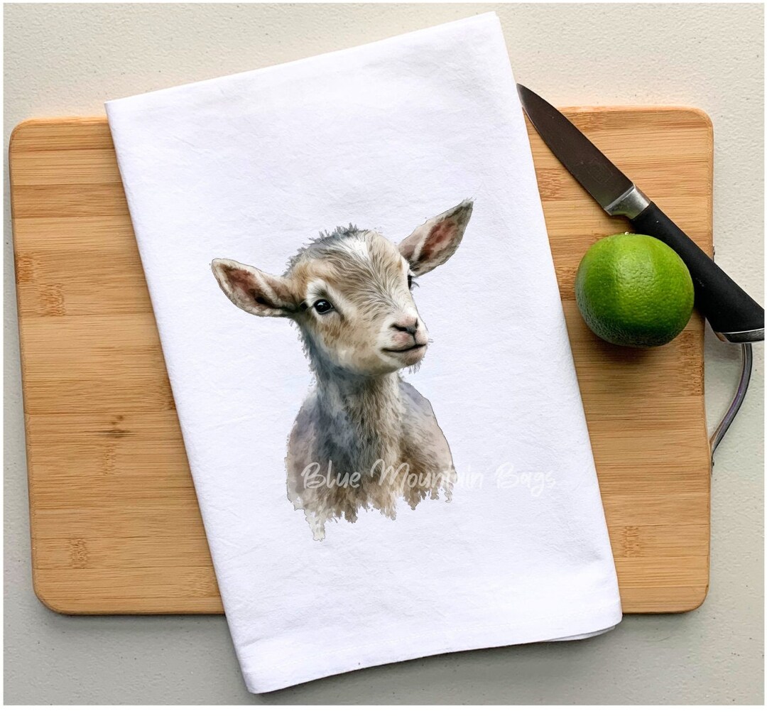 Goat Kitchen Tea Towel: Farmhouse Cotton Flour Sack - Etsy
