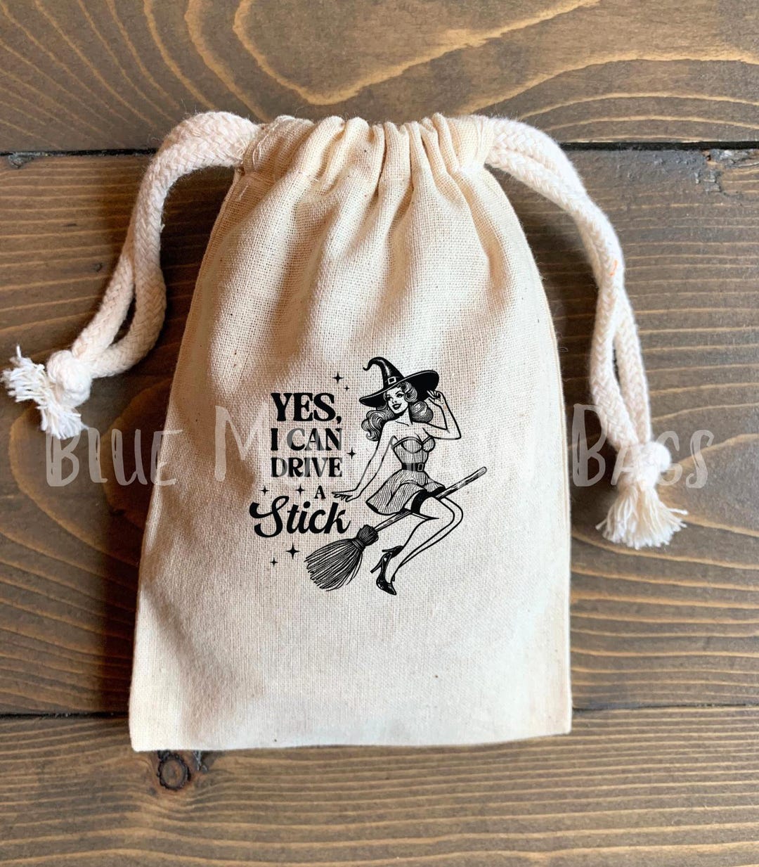 10 Vintage Halloween Witch Yes I Can Drive A Stick Muslin Cotton ...