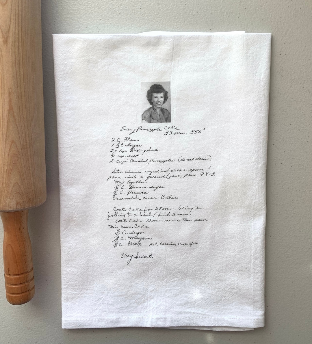 10 Personalized Recipe Tea Towels With Photo: Cotton Flour Sack - Etsy