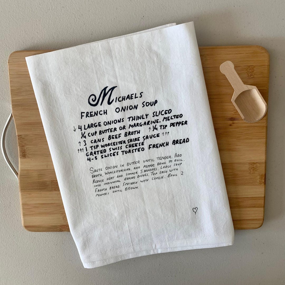 50 Custom Recipe Tea Towels: Handwritten Family Recipe Gift - Etsy