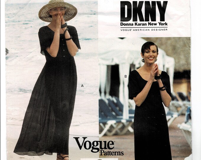 Vogue 1375 DKNY Dress and Unitard Sewing Pattern UNCUT Size 12 14 16 ...