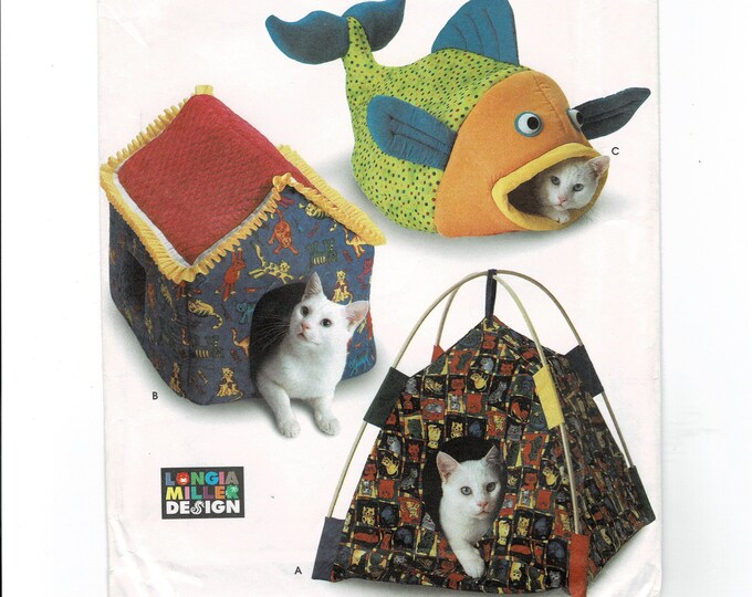 Simplicity 9004 Cat House Kitty Tent Fish Shaped Bed Sewing Pattern ...
