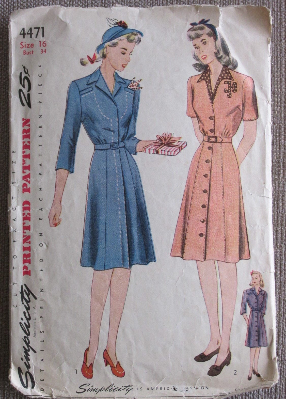 Vintage dress sewing pattern Simplicity 4471. Kits & How To Sewing etna ...
