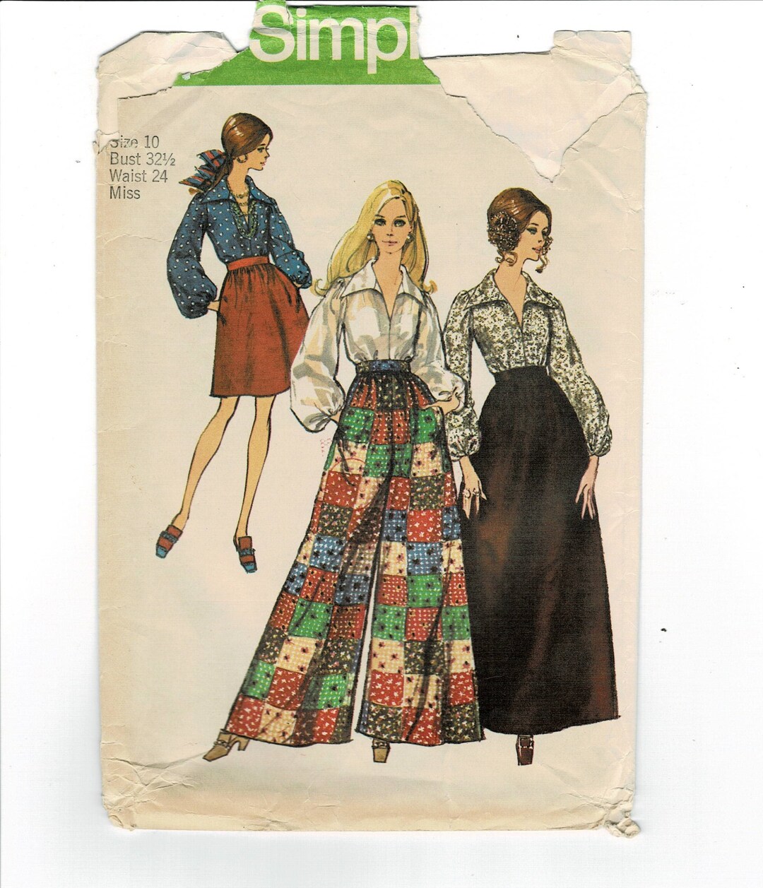 Simplicity 8550 1960s Misses Wide Leg Palazzo Pants Collared Blouse ...