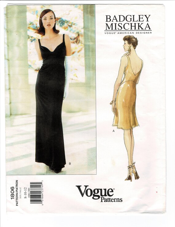 Vogue 1806 Badgley Mischka Cocktail Dress or Evening Gown - Etsy