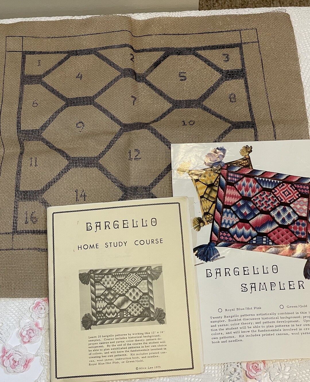 Vintage 1970s BARGELLO SAMPLER Needlepoint Canvas and Booklet 12x14 Alice Lee 1975 Pillow Top - Etsy