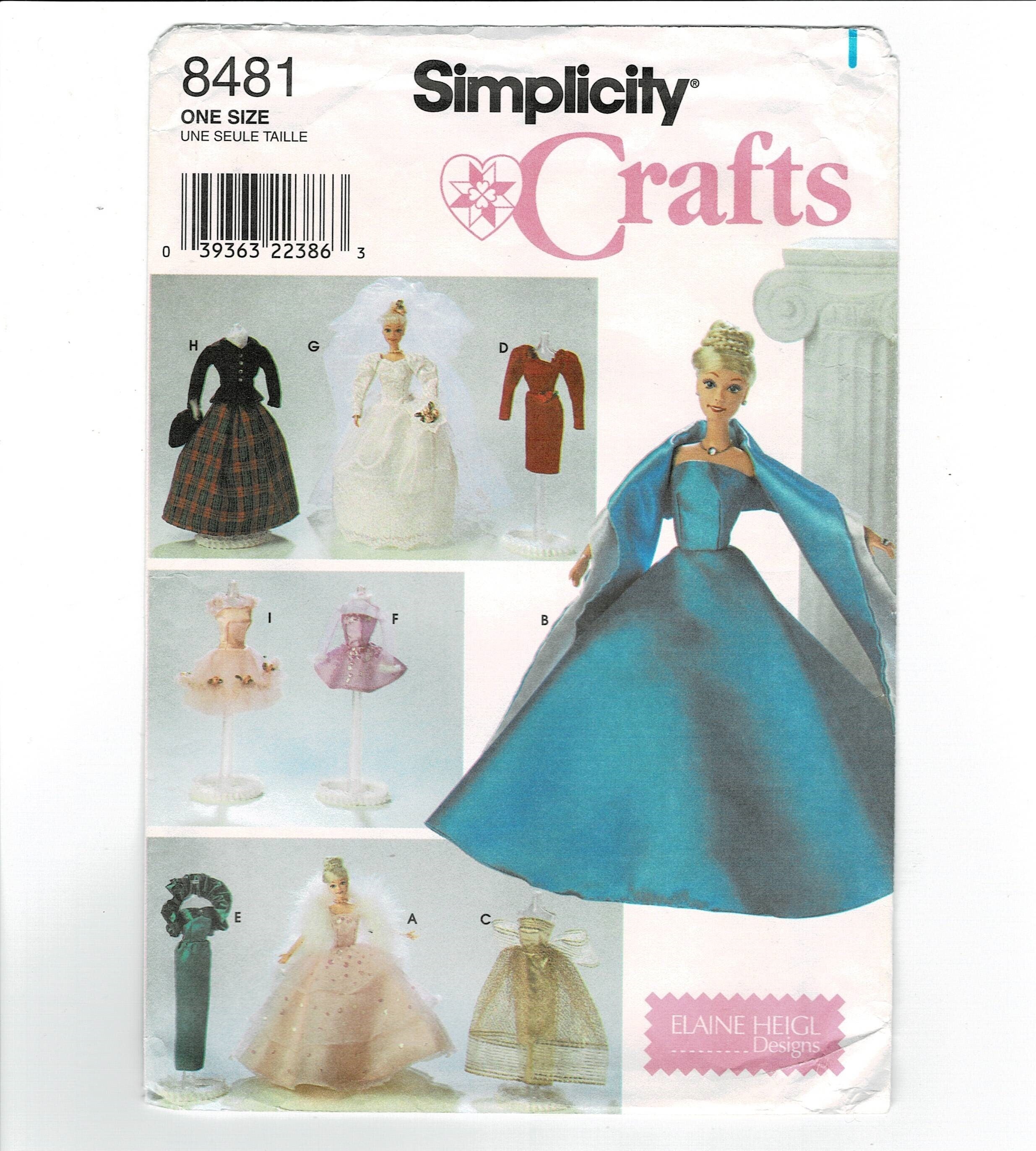 Simplicity 8481 Fashion Doll Evening Gown Dress Formal Clothes Pattern ...