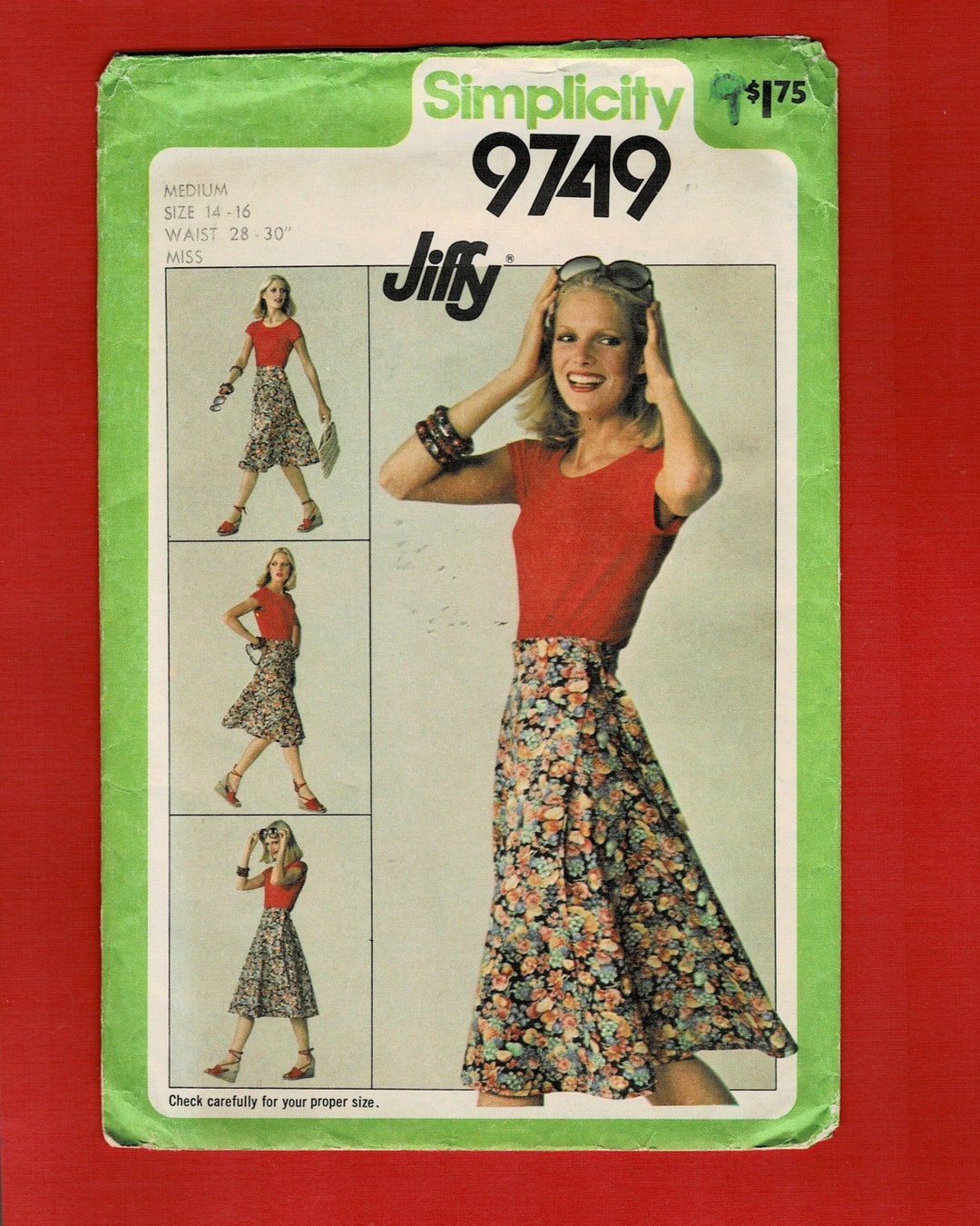 Simplicity 7876 9749 1970s Boho Wrap Skirt Sewing Pattern Medium or ...