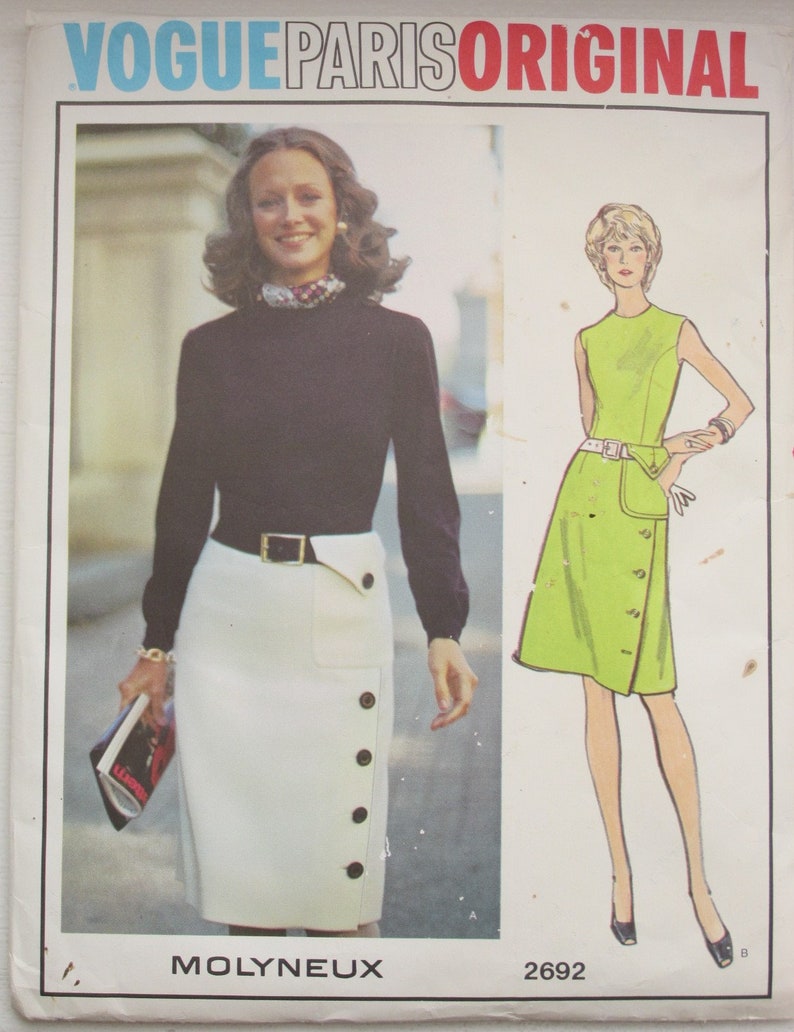 Vogue 2692 Vintage 1970s Molyneux Paris Original Dress UNCUT Sewing ...