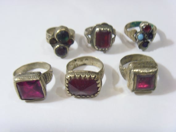 6 antique tribal wedding ring central Asia cultural a… - Gem