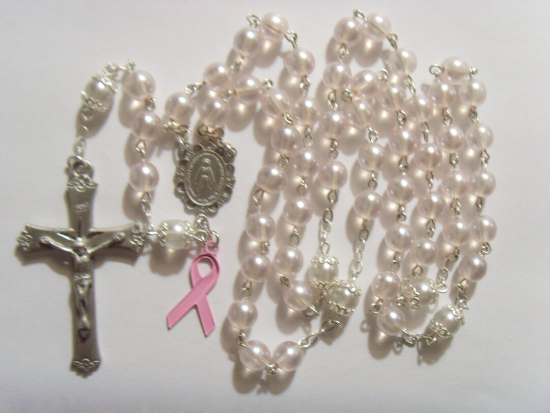 Breast Cancer Awareness Vintage Catholic Miraculous Saint Mary Pink ...