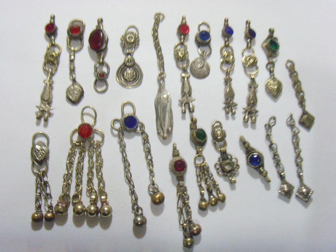 20 Antique Tribal Nomadic Jewelry Components Pendants Lot Central Asia ...