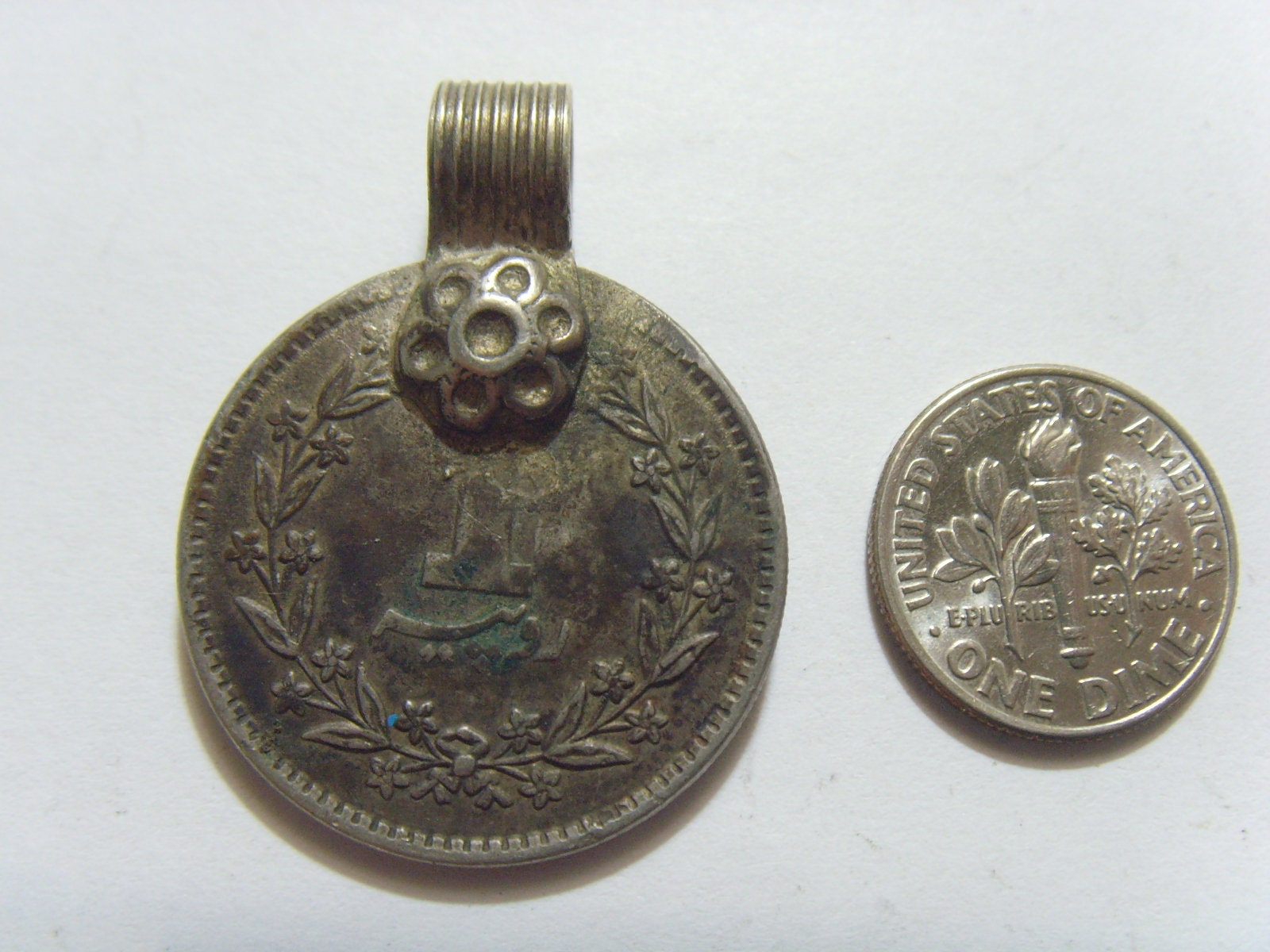 Vintage Islamic Crescent Moon Star Silver Tone Tribal Coin - Etsy