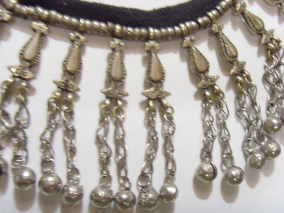 vintage Tajik tribal silver gypsy bells choker belly … - Gem