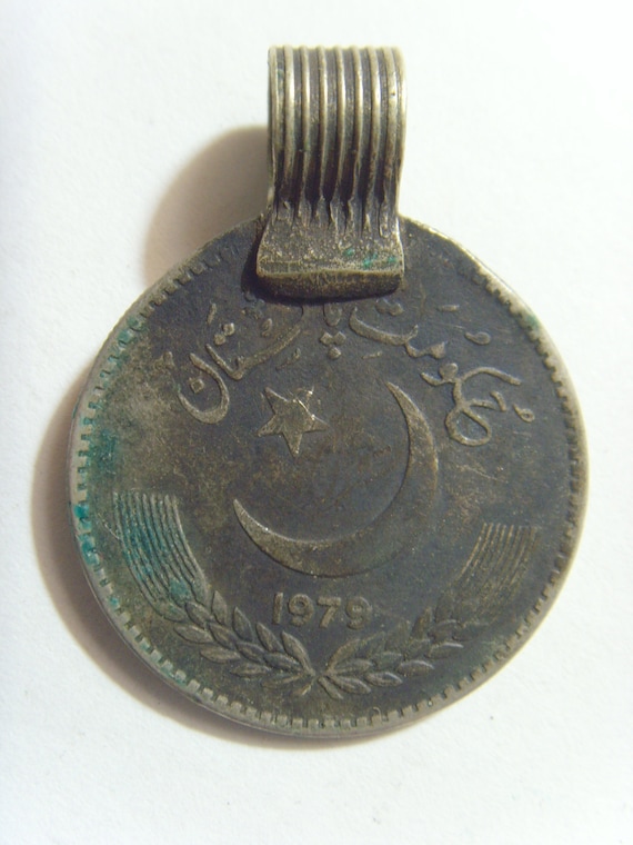 vintage Islamic Crescent Moon Star silver tone tribal… - Gem
