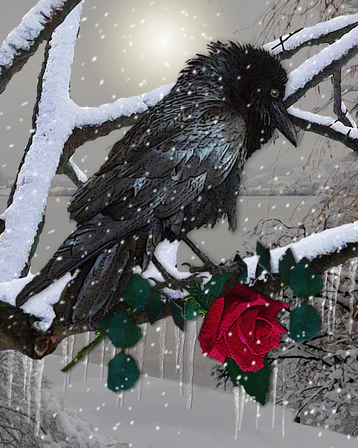 The Raven and the Rose - Etsy
