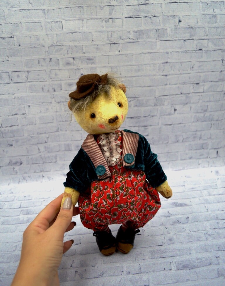 Interior Decor, Vintage Style Teddy Clown Bear, Original Handmade Gift ...