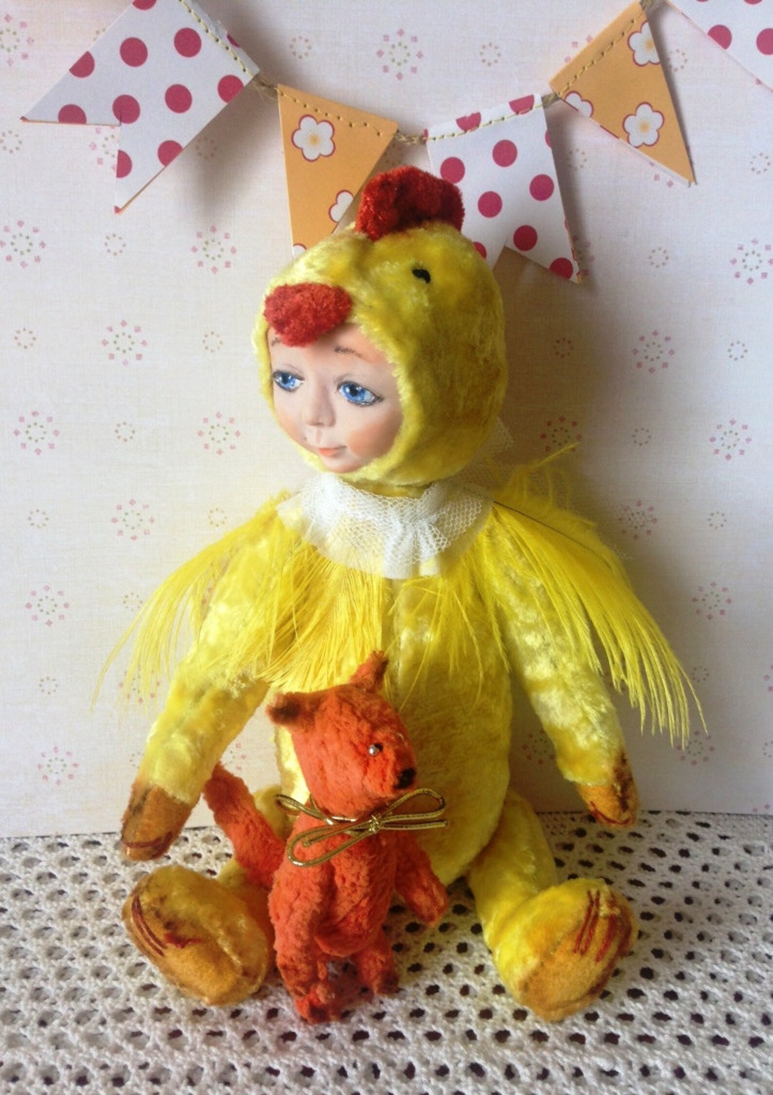 Interior Decor Collectible Teddy Doll Chicken Original - Etsy Norway