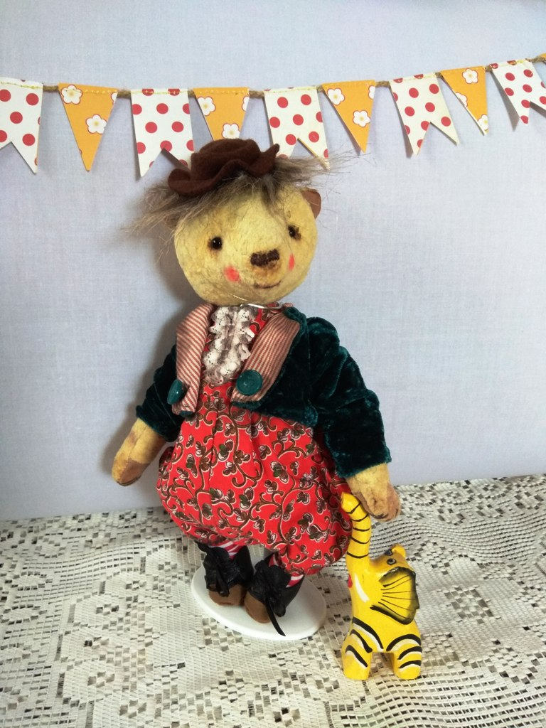 Interior Decor Vintage Style Teddy Clown Bear Original - Etsy