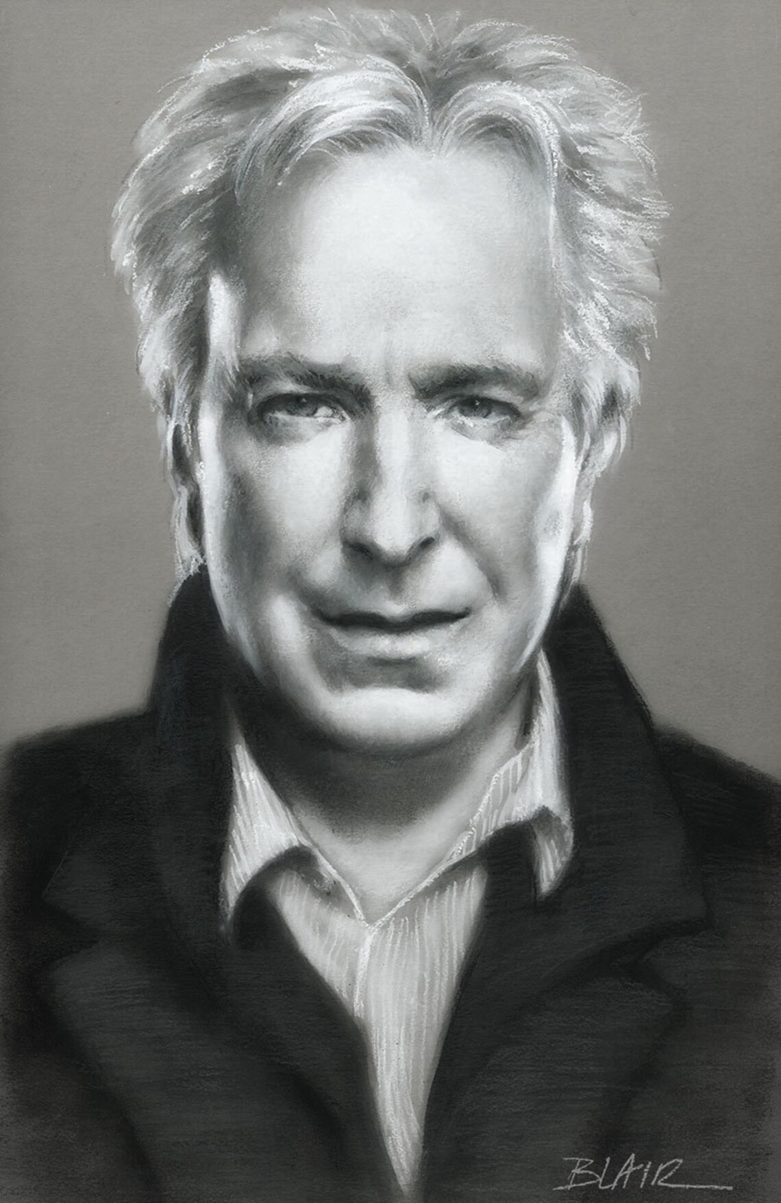 Alan Rickman, Charcoal Drawing - Etsy
