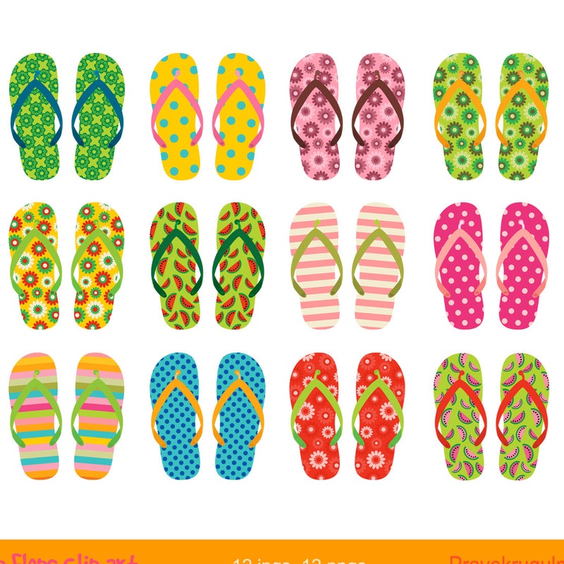 Flip Flops Clip Art - Etsy