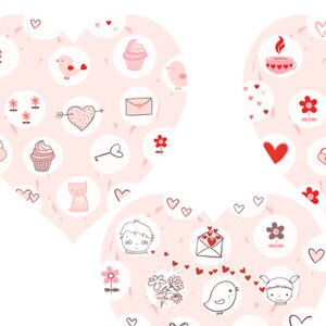 Valentine Heart Clip Art Cute Valentine Clipart Kawaii Clip - Etsy