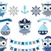 Cute nautical clipart owl Sailor owl pirate clipart Boy | Etsy