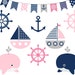Girl Nautical Clipart, Sea Party Clipart, Navy Pink Nautical Clipart ...