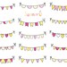Cute doodle bunting clipart Yellow and purple summer bunting | Etsy