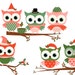 Christmas Owl Clipart Set Cute Christmas Clipart Cute Owl | Etsy