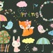 Cute Spring Clipart, Kawaii Fox Clipart, Bird Clip Art, Spring Animal ...