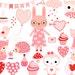 Cute Valentine Animal Clipart, Pink Kawaii Animal Clip Art, Valentine ...